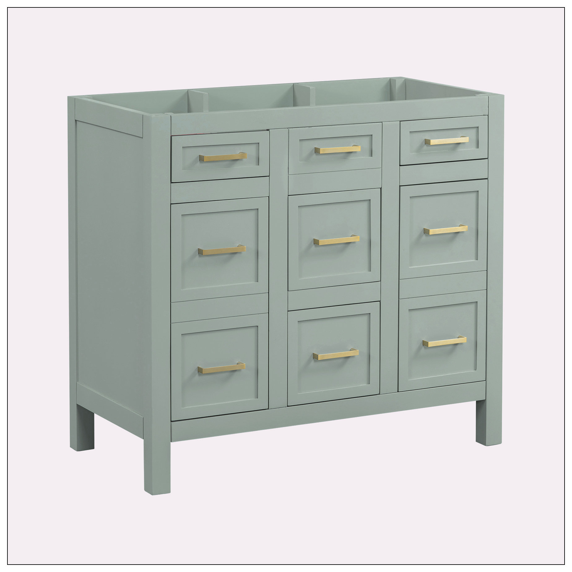 Red Barrel Studio® [Cabinet Only] 36" Light Green Bathroom Vanity(Sink ...